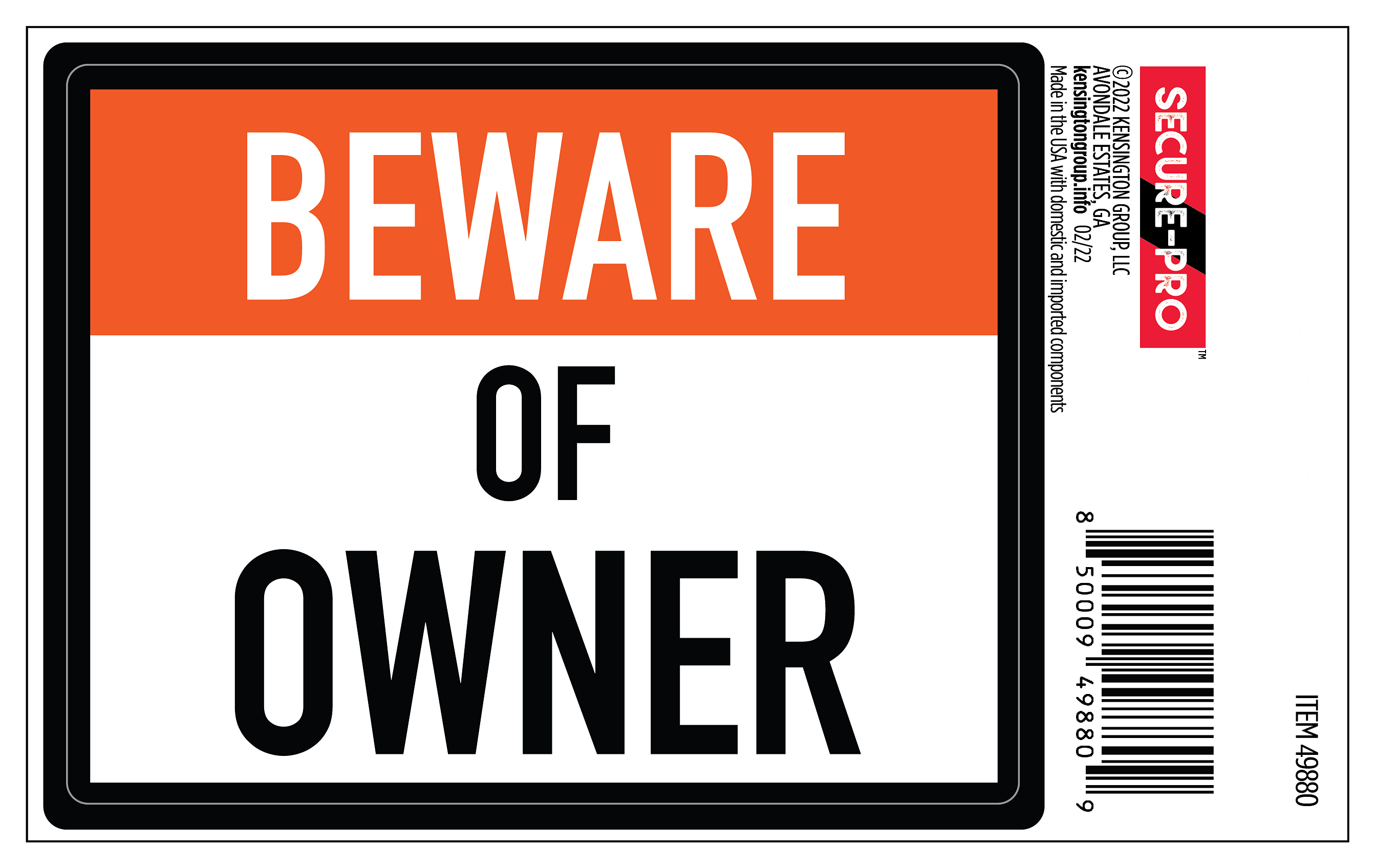 Secure-Pro Beware of Owner Sticker | Cabela's
